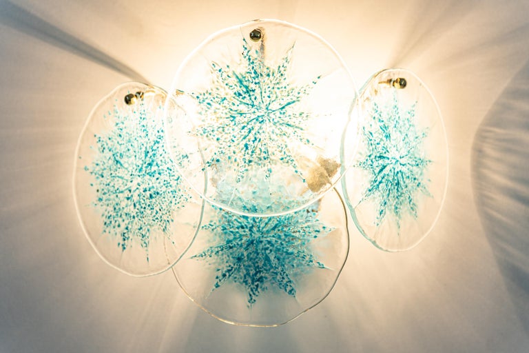 Vistosi Blue Glass Disc Wall Light, Italy, 1960s For Sale at 1stDibs