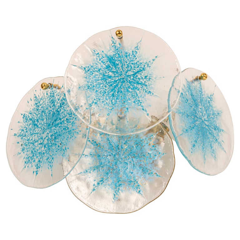 Vistosi Blue Glass Disc Wall Light, Italy, 1960s For Sale at 1stDibs