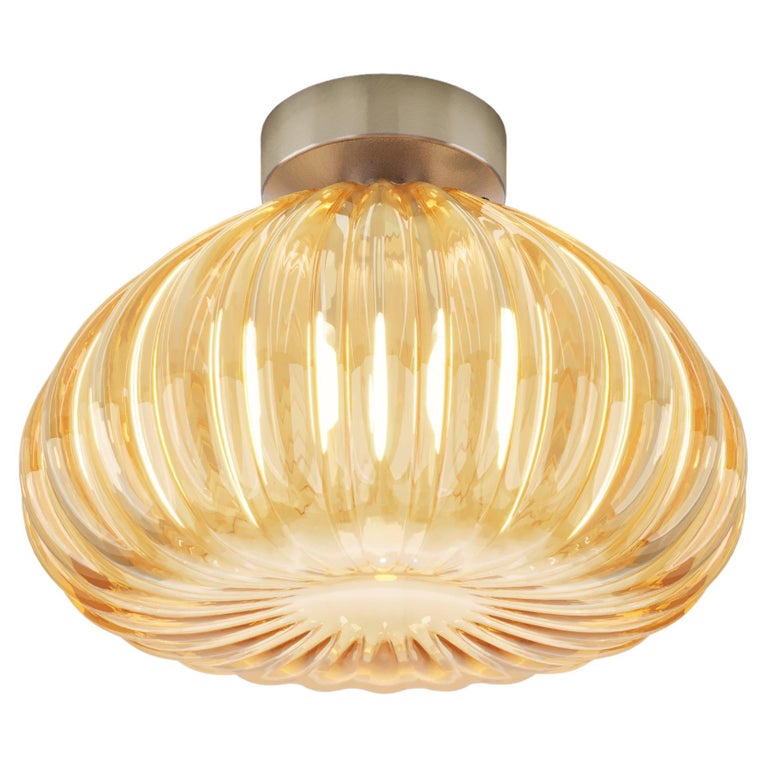 Vistosi Diamante Flush Light G in Amber Glass Finish by Barbara ...