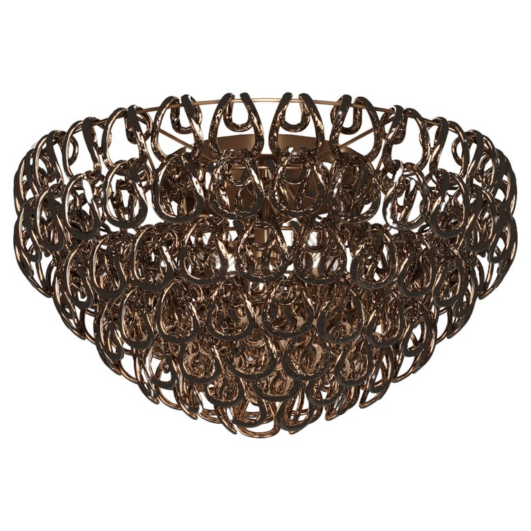 Vistosi Giogali PL 80 Flush Mount in Crystal Bronze with Matt Bronze ...