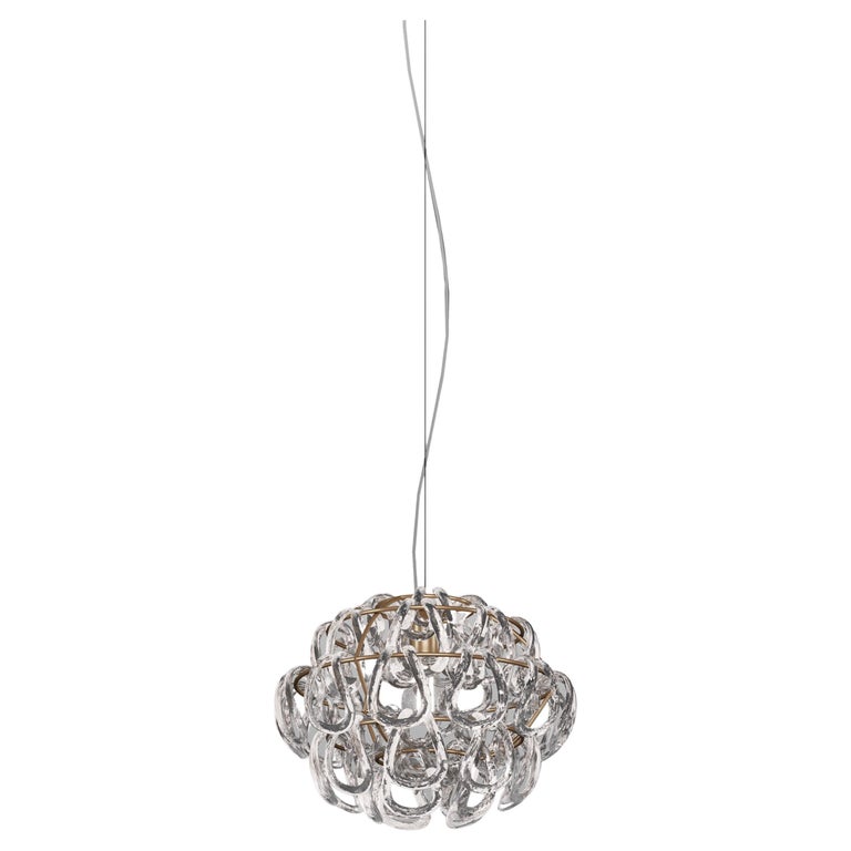 Vistosi Giogali SP 35 Pendant Light in Crystal Transparent w Matt ...