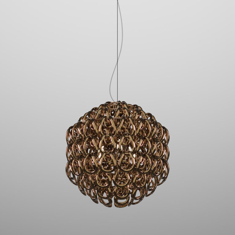 Vistosi Giogali SP 50 Pendant Light in Crystal Bronze with Matt Bronze ...