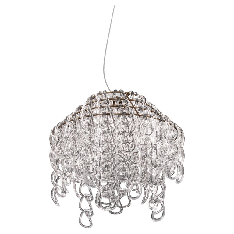 Vistosi Giogali SP JEL Pendant Light in Crystal Transparent w Matt ...