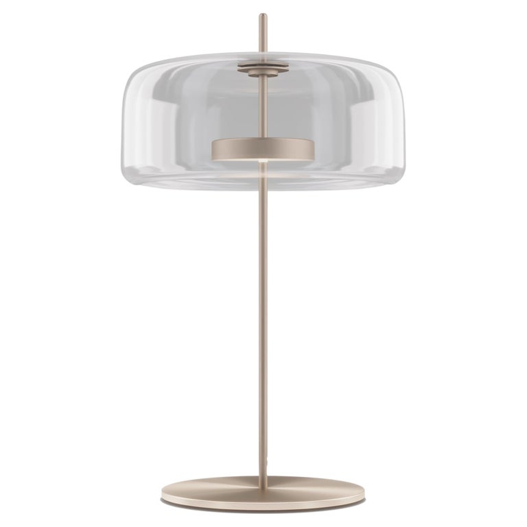 Vistosi Jube Table Lamp G in Crystal Transparent with Matt Gold Finish ...