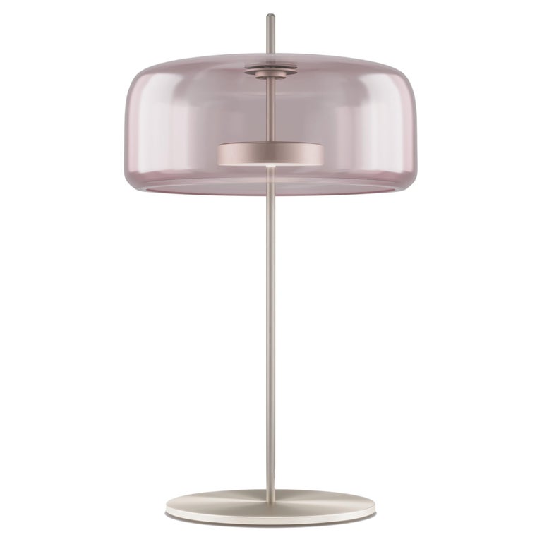 Vistosi Jube Table Lamp G in Light Amethyst Transparent with Matt Steel ...