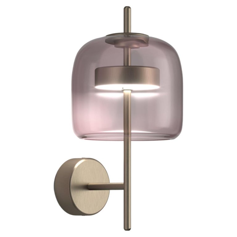 Vistosi Jube Wall Sconce in Light Amethyst Transparent with Matt Steel ...