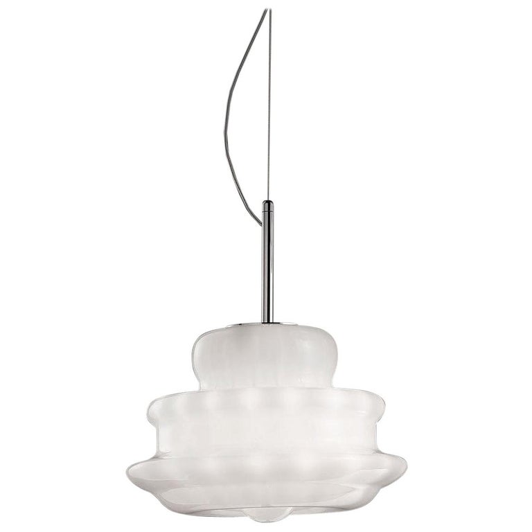 Vistosi Novecento SPP Pendant Light in White Striped by Romani Saccani ...