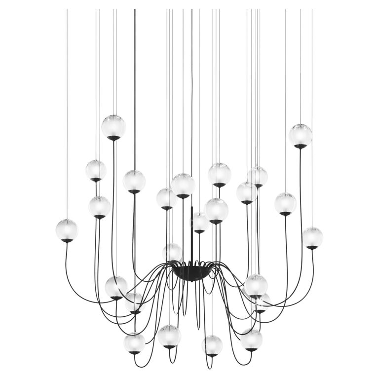 Vistosi Puppet Pendant Light 24P in White Shaded with Matt Black Frame ...