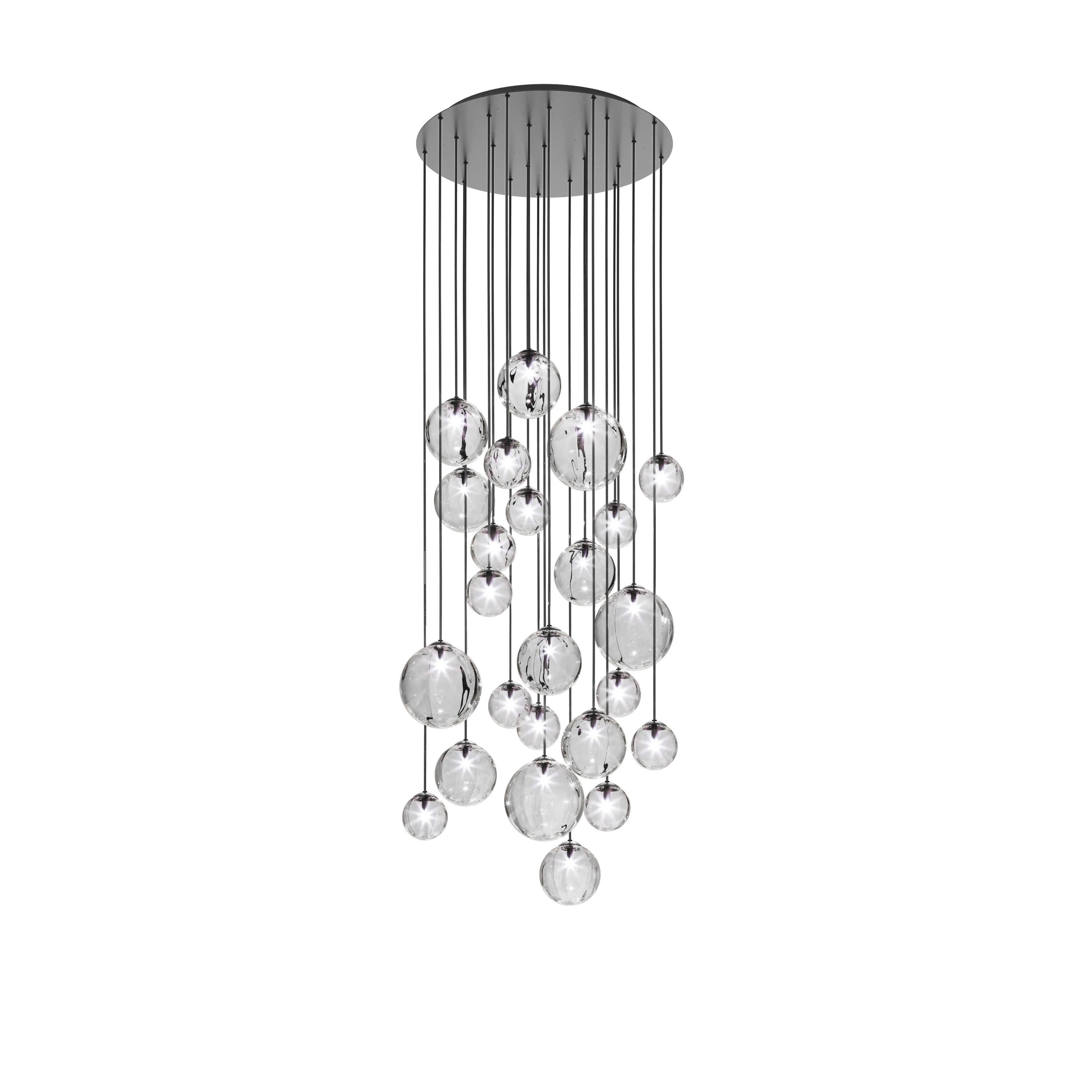 Vistosi Puppet Pendant Light in Crystal Transparent Glass and Glossy ...