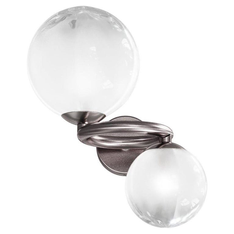 Vistosi Puppet Ring Sconce Light in White Shaded with Matt Black Nickel ...