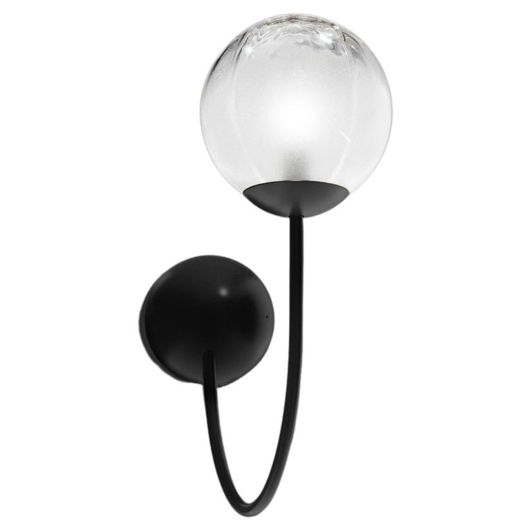 Vistosi Puppet Wall Sconce Light in White Shaded with Matt Black Frame ...