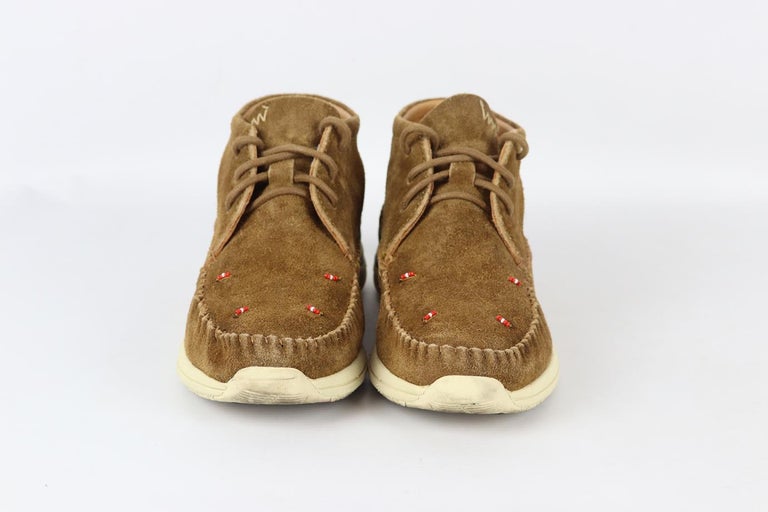 Visvim Bead Embellished Suede Sneakers Eu 38 Uk 5 Us 8 For Sale at 1stDibs
