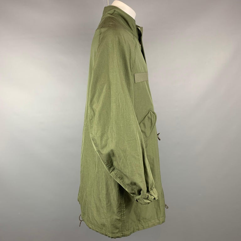 VISVIM Size M Green Wool / Linen Oversized Six-Five Fishtail Coat at ...