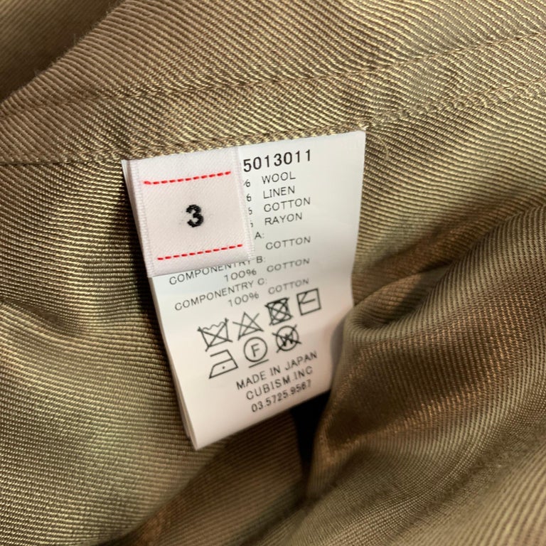 VISVIM Size M Green Wool / Linen Oversized Six-Five Fishtail Coat at ...