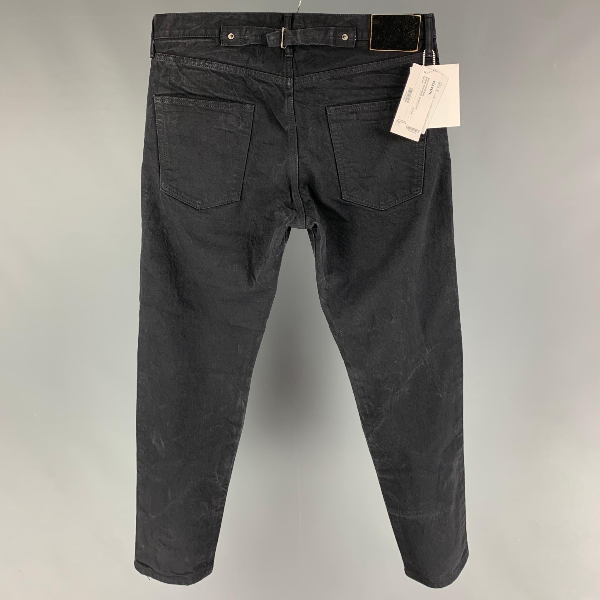 VISVIM Social Sculpture 16 CMYK Size 36 Black Selvedge Denim Jeans at ...