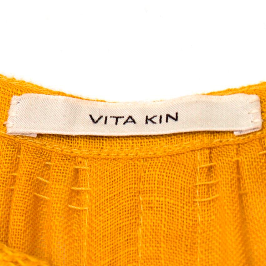 Vita Kin Mustard Embroidered Minidress US 6 at 1stDibs