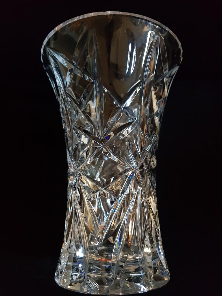 Vintage Bohemian Deep Cut Crystal Vase For Sale at 1stDibs | antique ...