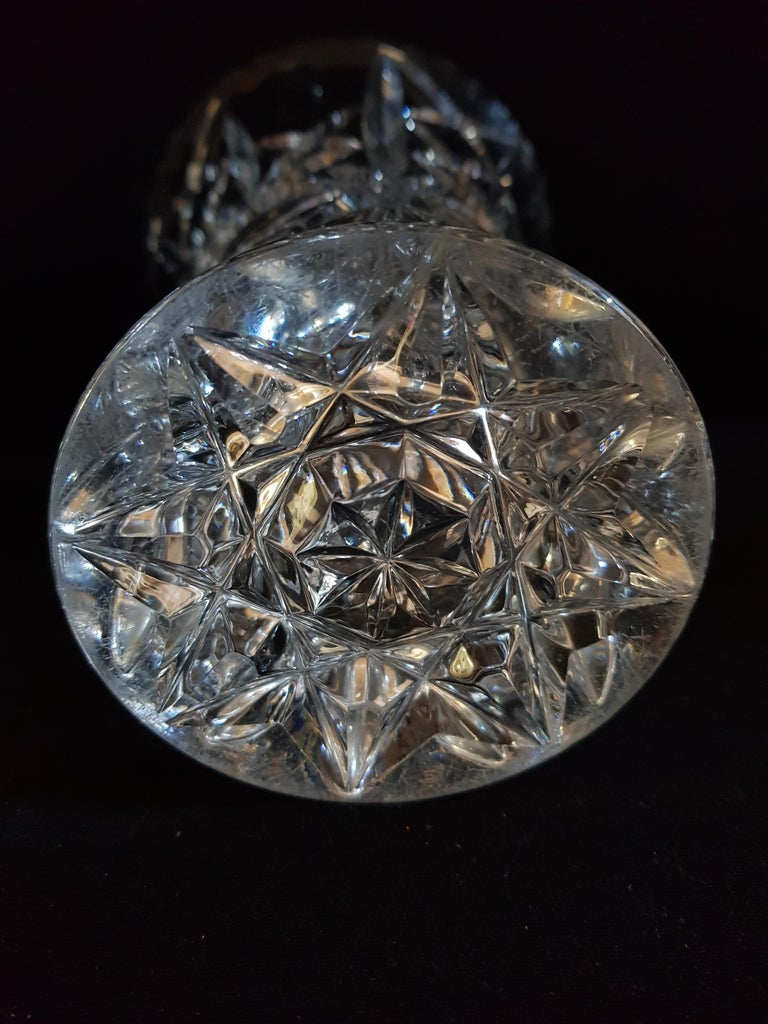 Vintage Bohemian Deep Cut Crystal Vase For Sale at 1stDibs | antique ...