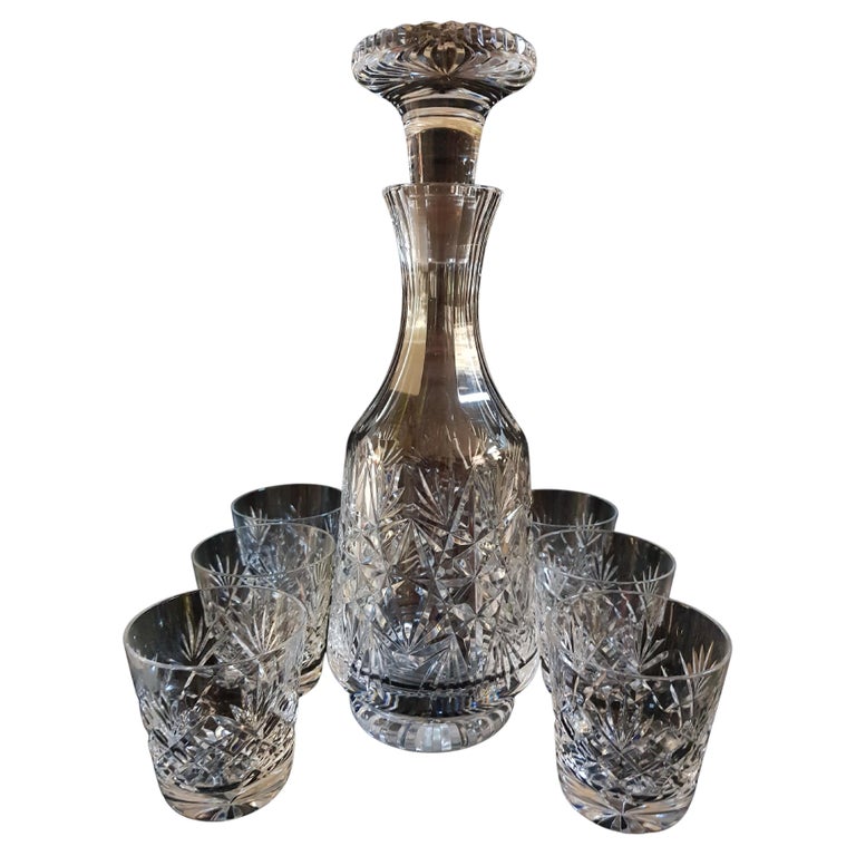 Vitange Brilliant Hand Cut Bohemian Crystal Drinking Set For Sale at ...