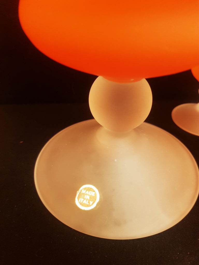 Middle of century frosted satin Italian glassware For Sale at 1stDibs