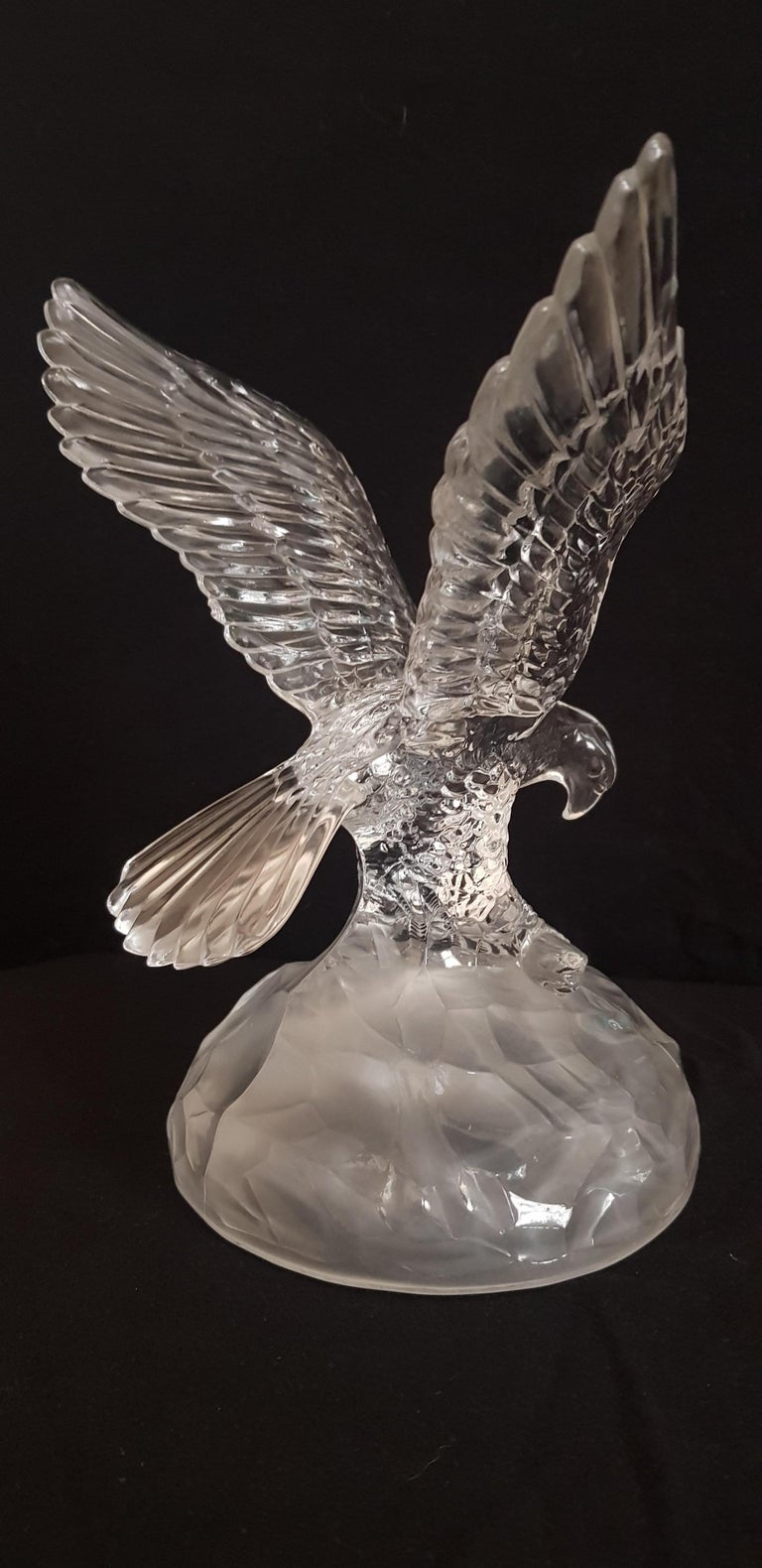 Vitange France Crystal Eagle Sculpture For Sale at 1stDibs