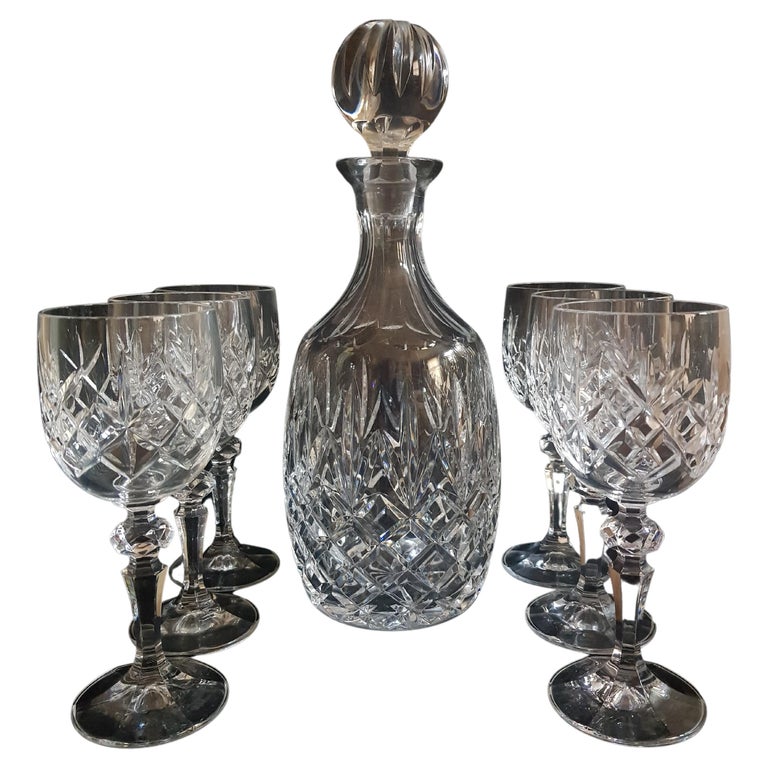 Vitange Hand Cut Crystal Drinking Set For Sale at 1stDibs