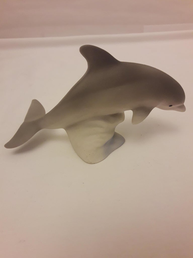 Vitange Highbank Porcelain Dolphine Sculpture For Sale at 1stDibs