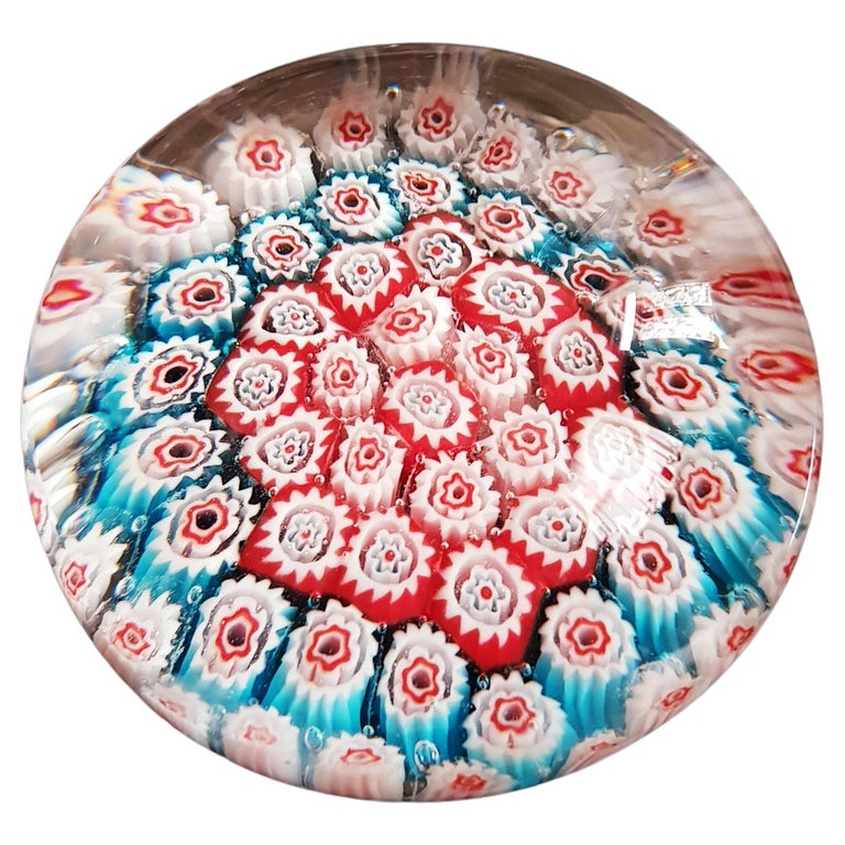 Vitange murano glass millefiori paperweight For Sale at 1stDibs