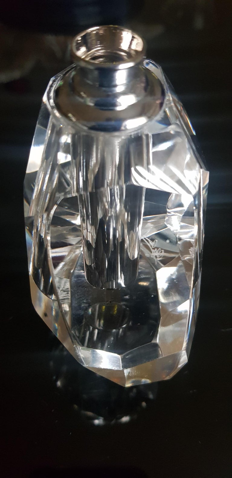 Vitange Oleg Cassini Signed Crystal Perfume Bottle For Sale at 1stDibs