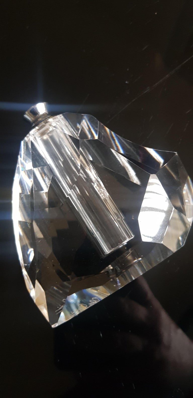 Vitange Oleg Cassini Signed Crystal Perfume Bottle For Sale at 1stDibs
