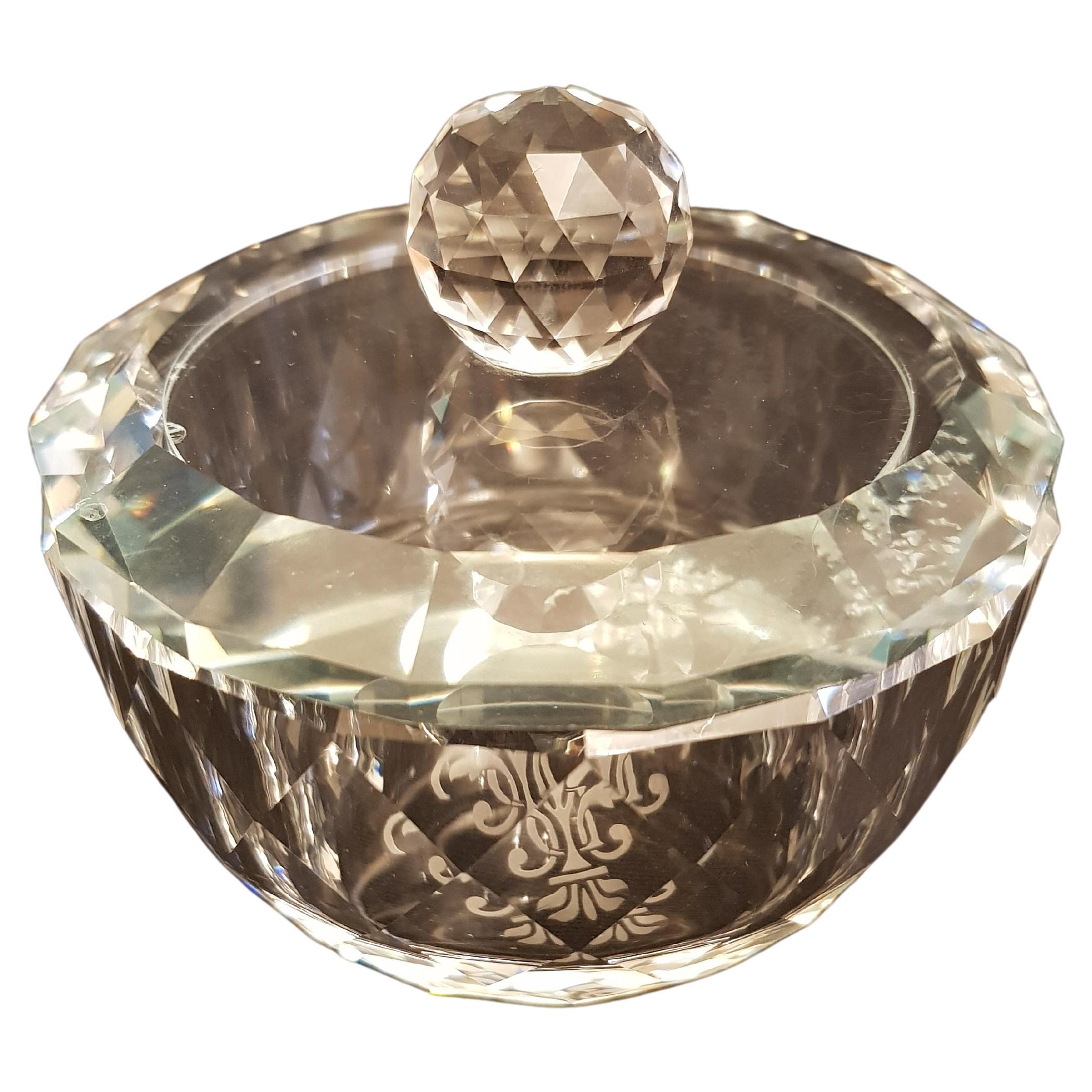 Vitange Large French Crystal Dish For Sale at 1stDibs