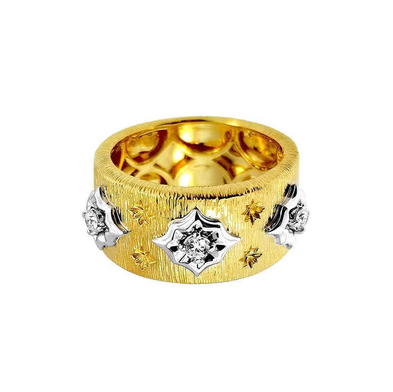 Vitolo 18 Karat Gold Etruscan Style Diamond Ring For Sale at 1stDibs