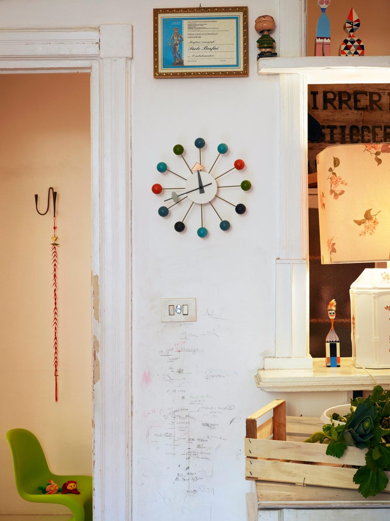 Vitra Ball Clock in Multicolor by George Nelson For Sale at 1stDibs