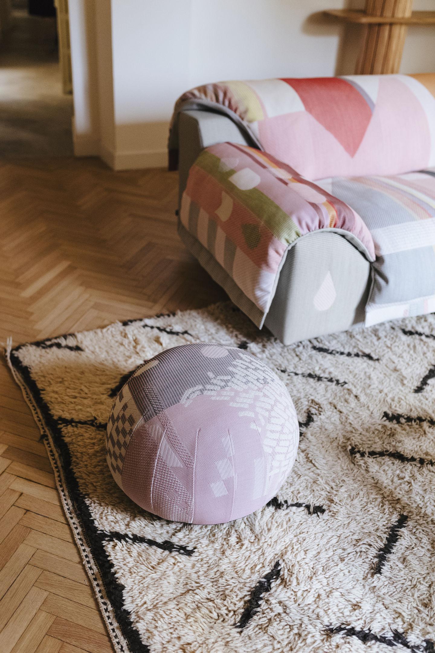 Vitra Bovist Pouf in Light Green Shades by Hella Jongerius For Sale at ...