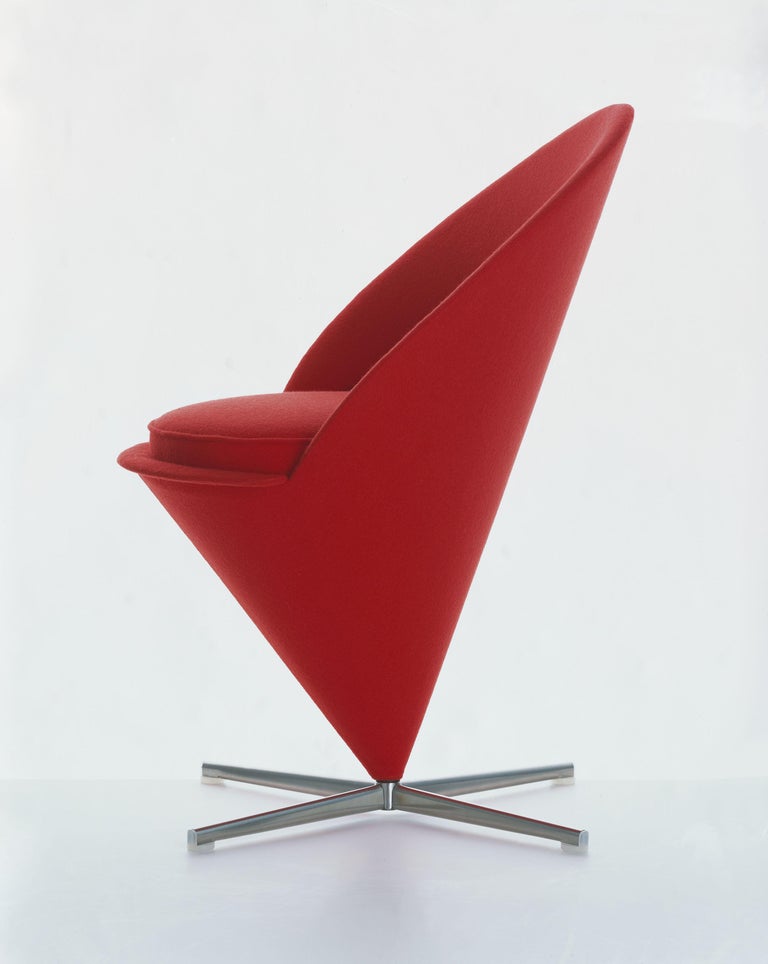 Vitra Cone Chair in Red by Verner Panton For Sale at 1stDibs