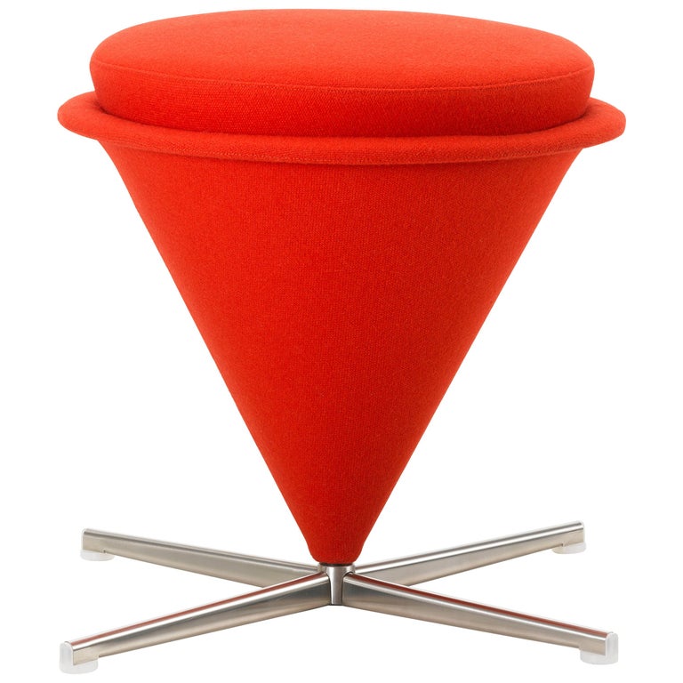 Vitra Cone Stool in Dark Orange by Verner Panton For Sale at 1stDibs