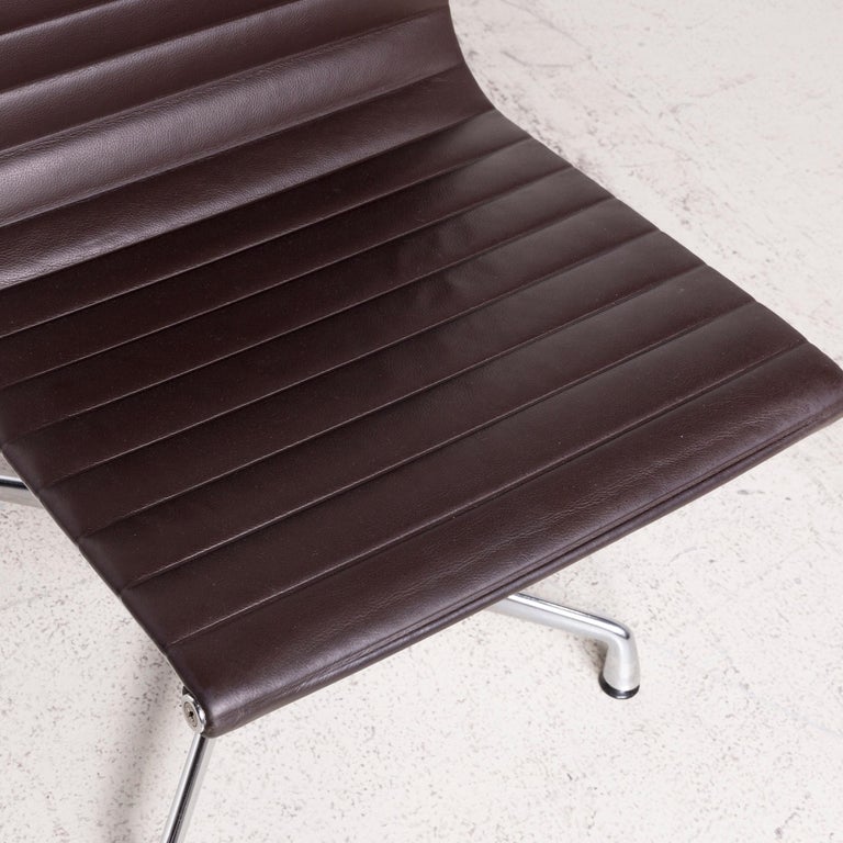 Vitra EA 105 Designer Leather Chair Brown Real Leather Armchair by ...