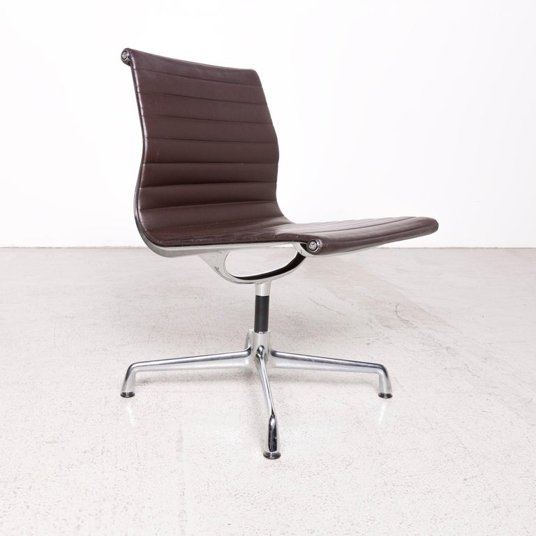 Vitra EA 105 Designer Leather Chair Brown Real Leather Armchair by ...