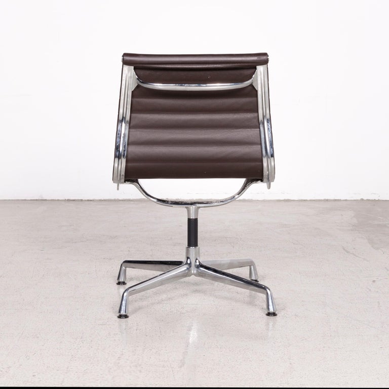 Vitra EA 105 Designer Leather Chair Brown Real Leather Armchair by ...