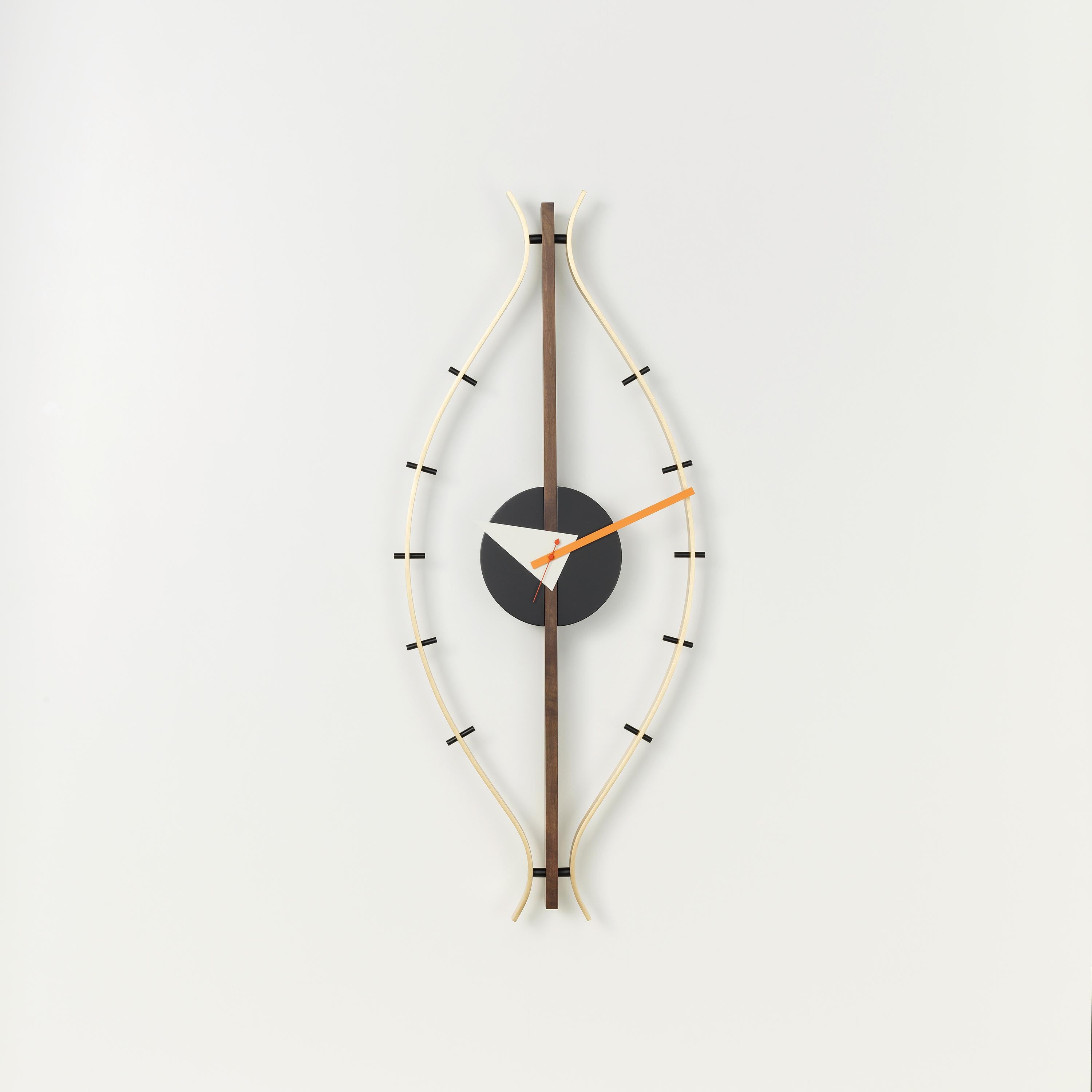 Vitra Eye Clock in Brass and Walnut by George Nelson For Sale at 1stDibs