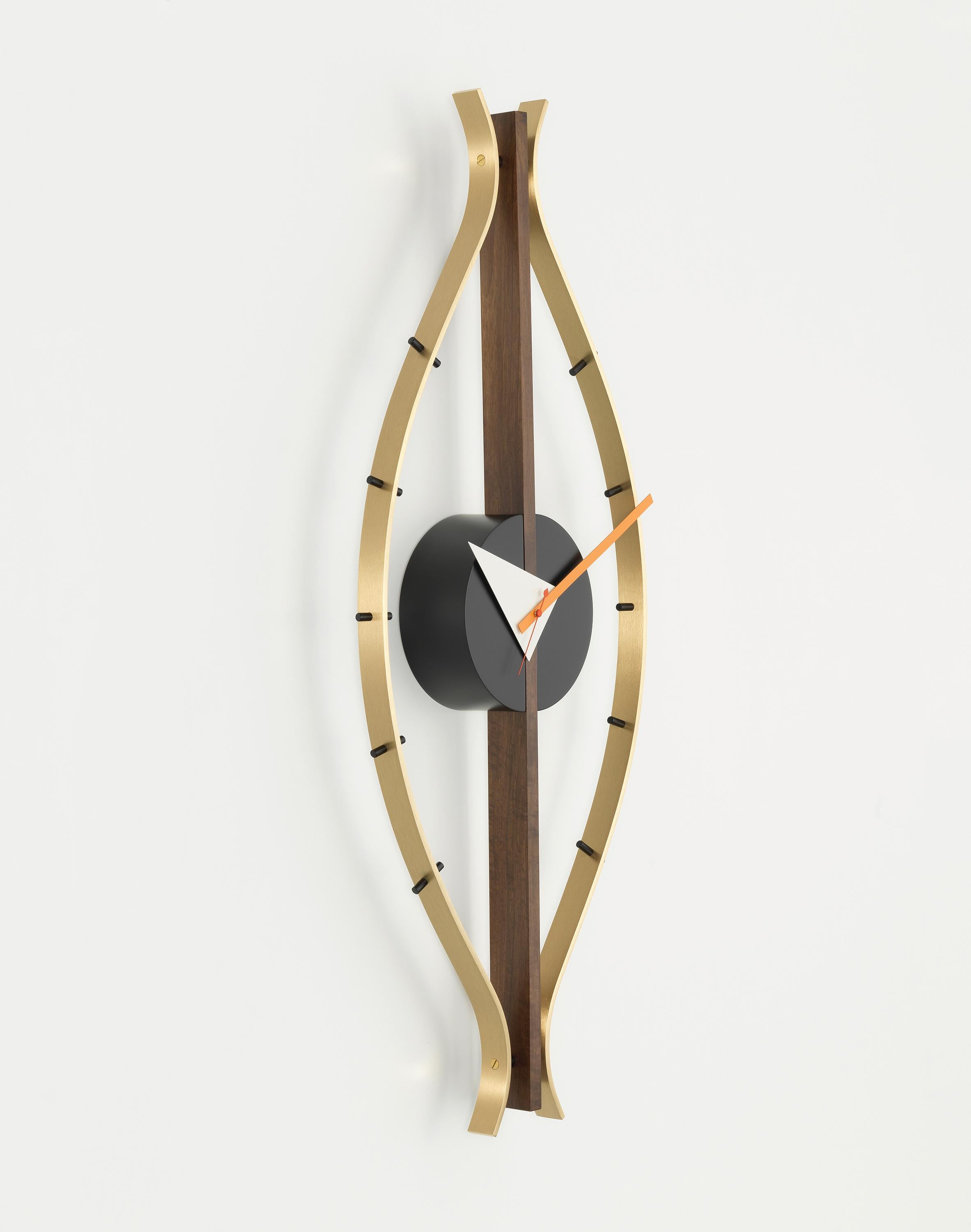Vitra Eye Clock in Brass and Walnut by George Nelson For Sale at 1stDibs