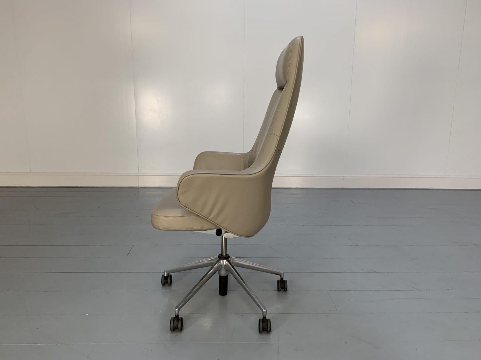 Vitra “Grand Executive” Office Armchair Chair in “Premium” Sand Leather ...