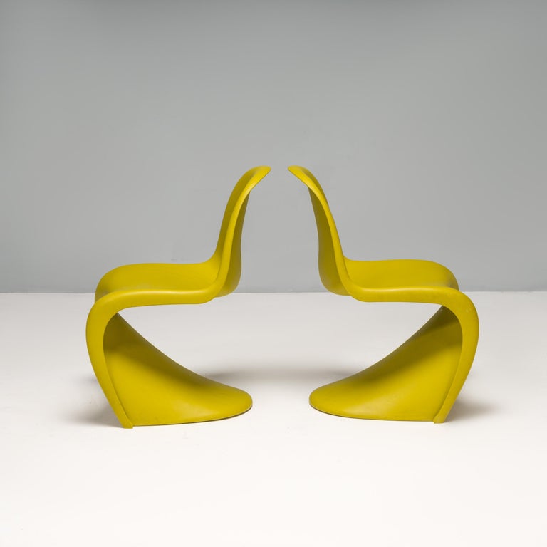 Vitra Mid-Century Modern Green Panton Chairs by Verner Panton, Set of 2 ...