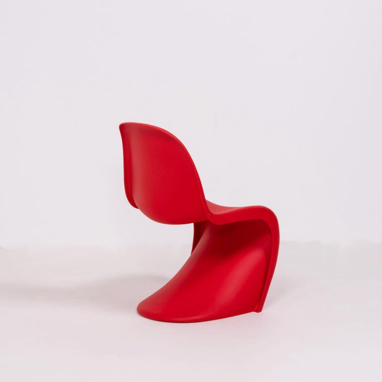Vitra Mid-Century Modern Red Panton Chairs by Verner Panton at 1stDibs