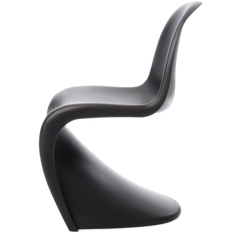 Vitra Panton Chair in Black by Verner Panton at 1stDibs