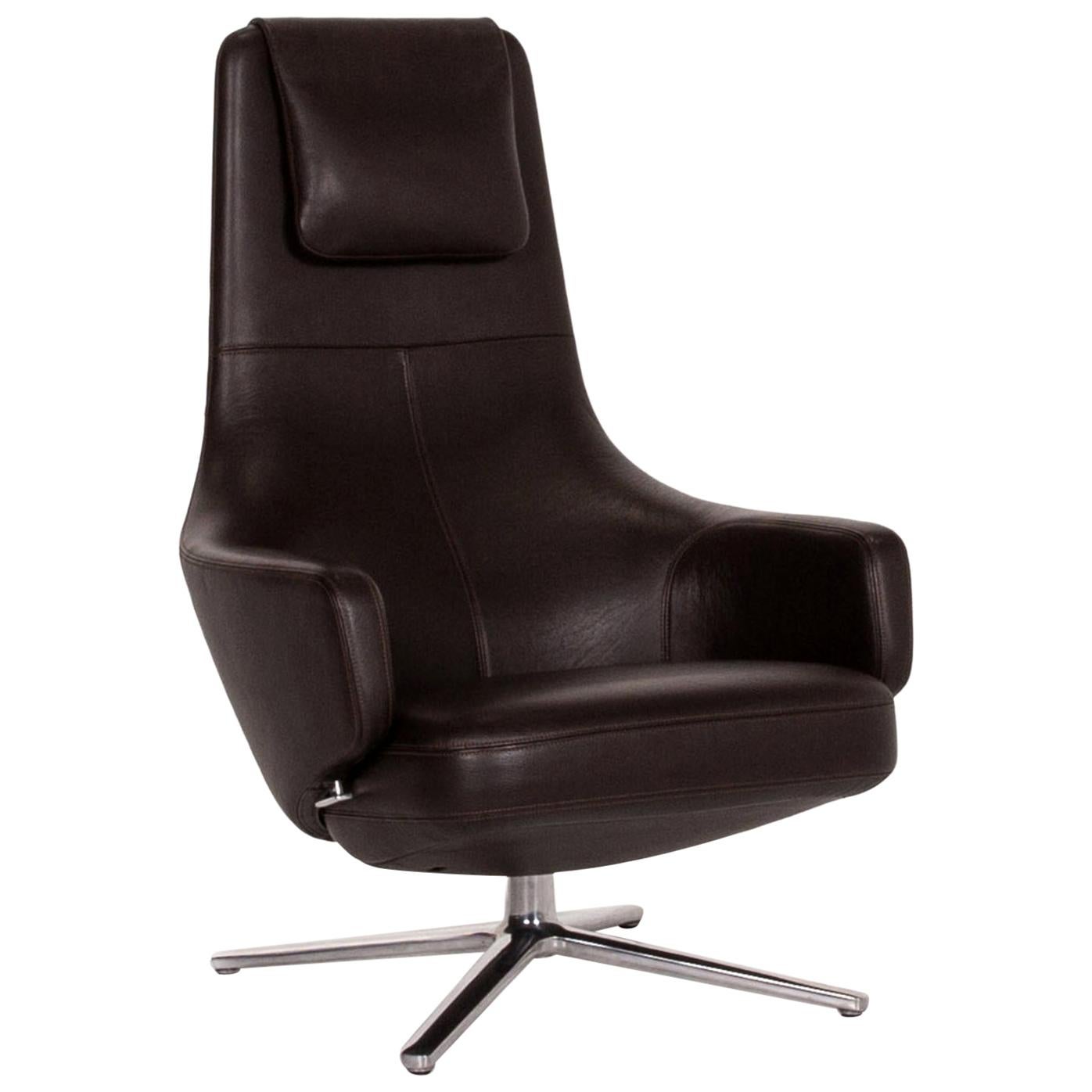 Flexform Peter Leather Armchair Brown Chair Antonio Citterio For Sale ...