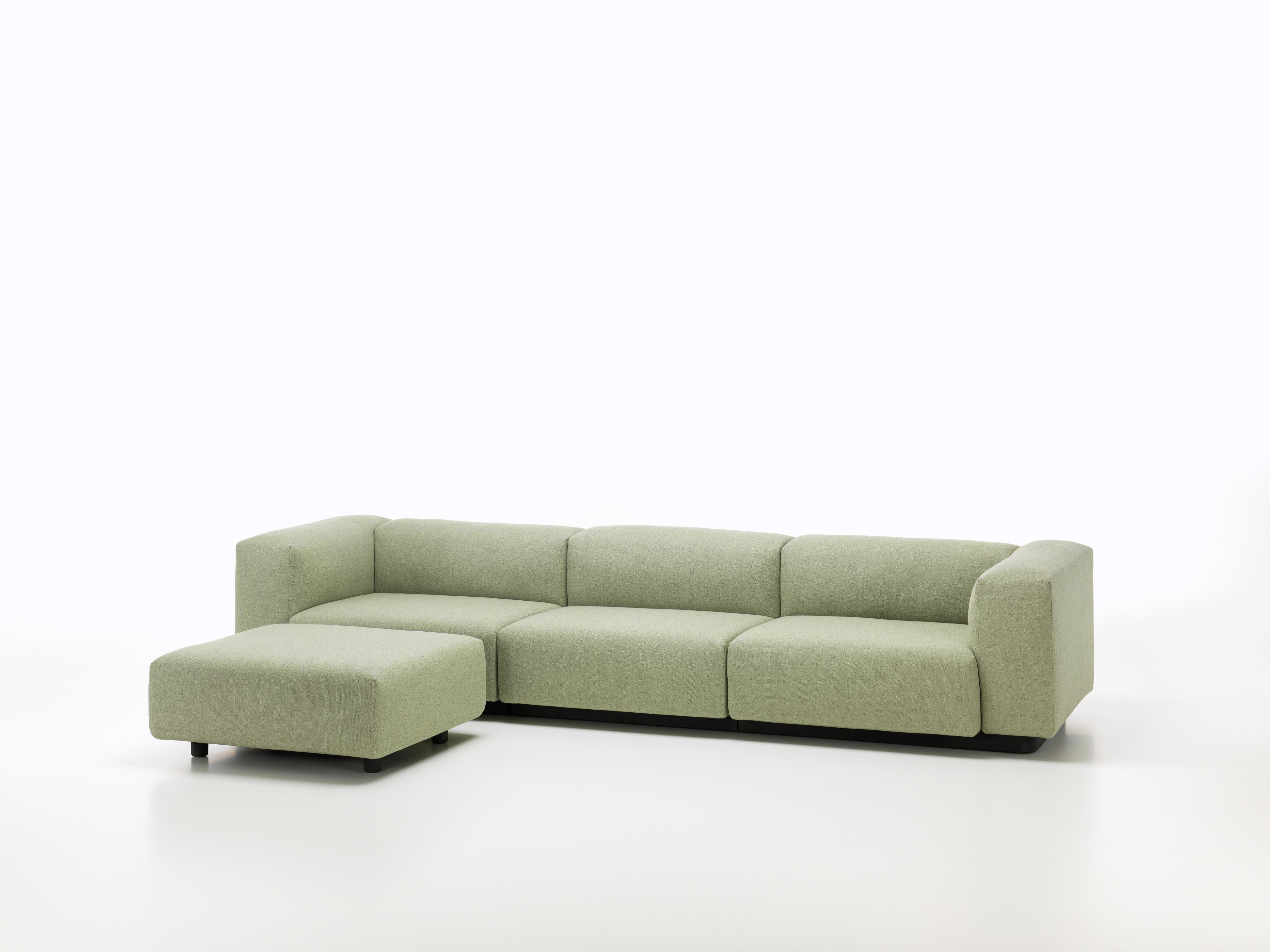 Vitra Soft Modular Sofa with Ottoman in Sage and Pebble Dumet by Jasper ...