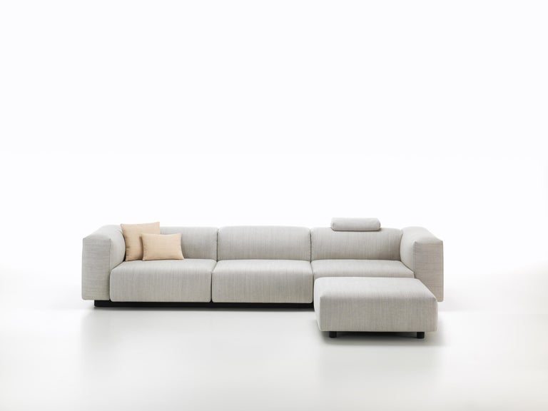 Vitra Soft Modular Three-Seat Sofa in Pearl Reed with Chaise by Jasper ...
