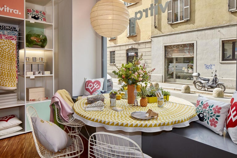 Vitra Square Checker Tablecloth in Black by Alexander Girard For Sale ...