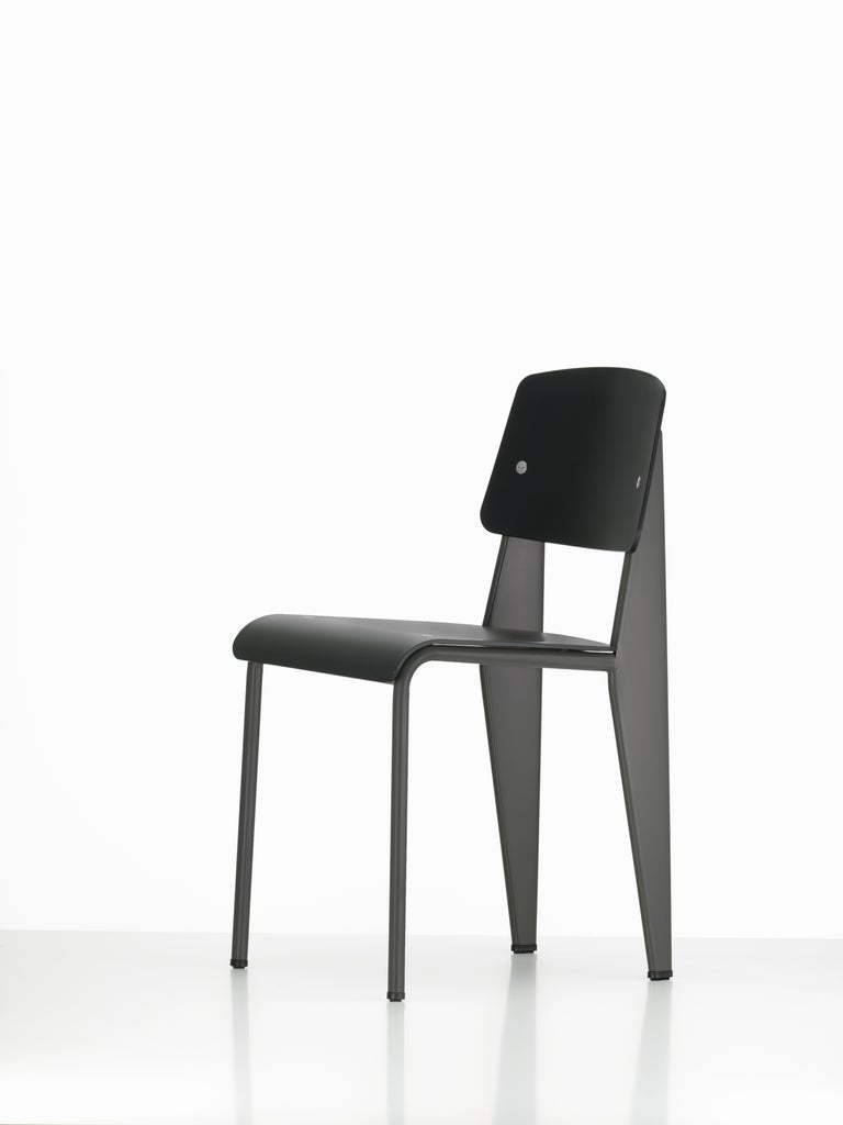 Vitra Standard SP Chair in Deep Black and Basalt by Jean Prouvé For ...